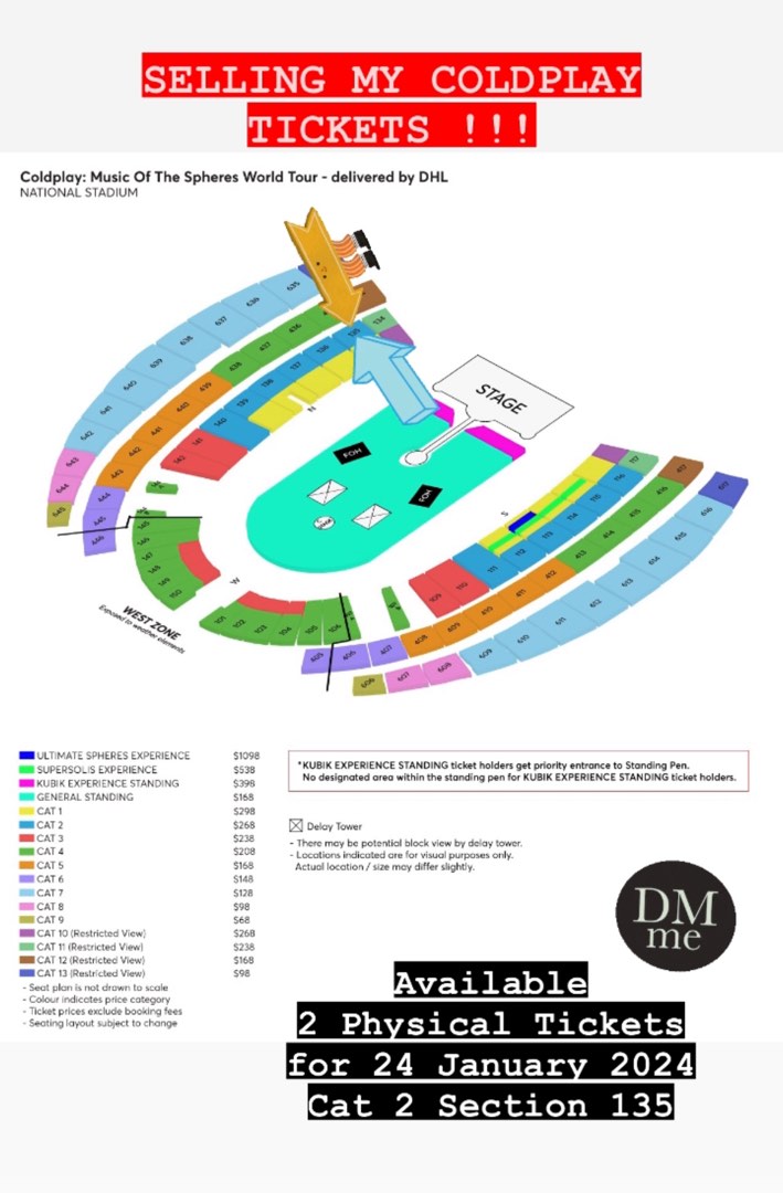 Coldplay Physical Tickets for 24 January 2024, Tickets & Vouchers ...