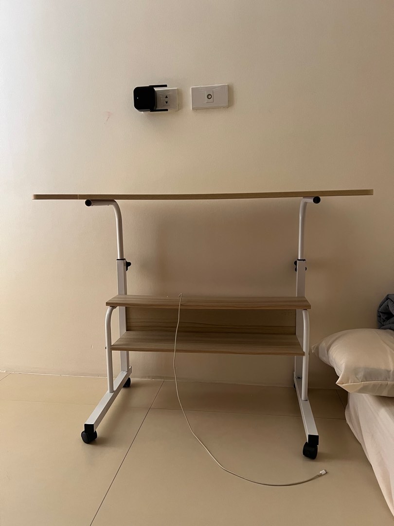 Computer table with wheels, Furniture & Home Living, Office Furniture ...