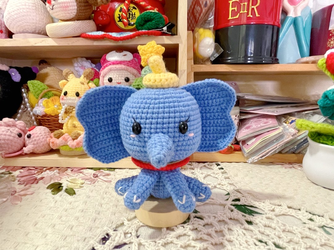 Crochet Dumbo keychain, Hobbies & Toys, Stationery & Craft, Handmade ...