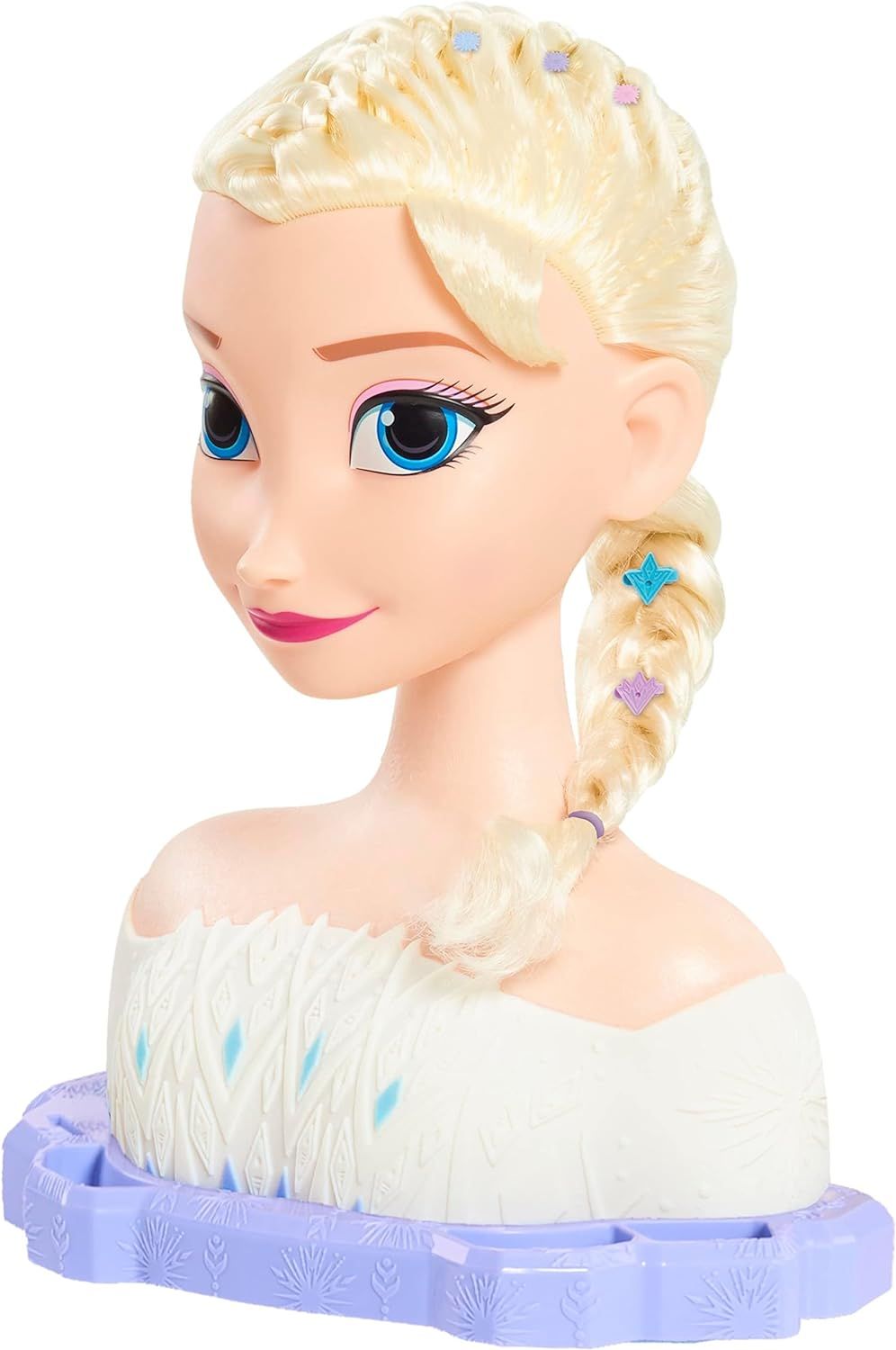 Disney Frozen Deluxe Elsa Styling Head, Blonde Hair, 30 Piece Pretend ...