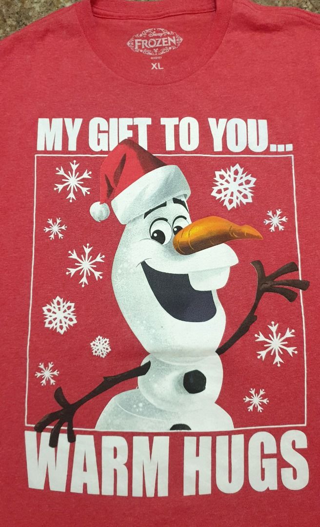 Disney Frozen Olaf Red Shirt, Men's Fashion, Tops & Sets, Tshirts ...