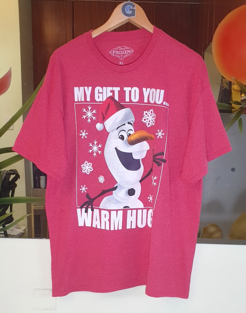 Disney Frozen Olaf Red Shirt, Men's Fashion, Tops & Sets, Tshirts ...