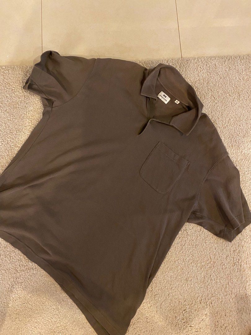 Engineered Garments Uniqlo Olive Green Polo, Men's Fashion, Tops & Sets ...
