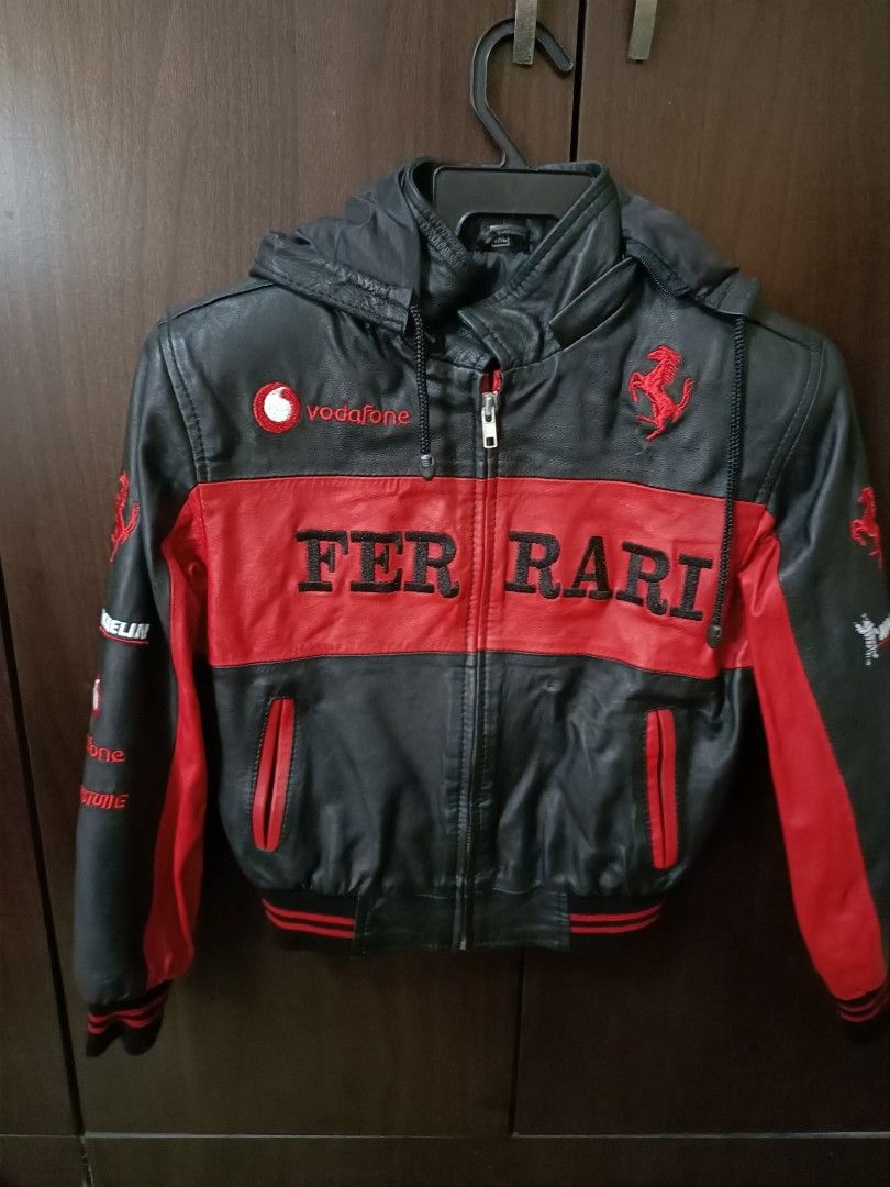 Ferrari leather jacket, Babies & Kids, Babies & Kids Fashion on Carousell