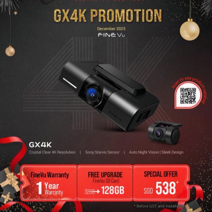 FINE Vu GX4K Ultra High-Definition 2CH Dashcam on Carousell