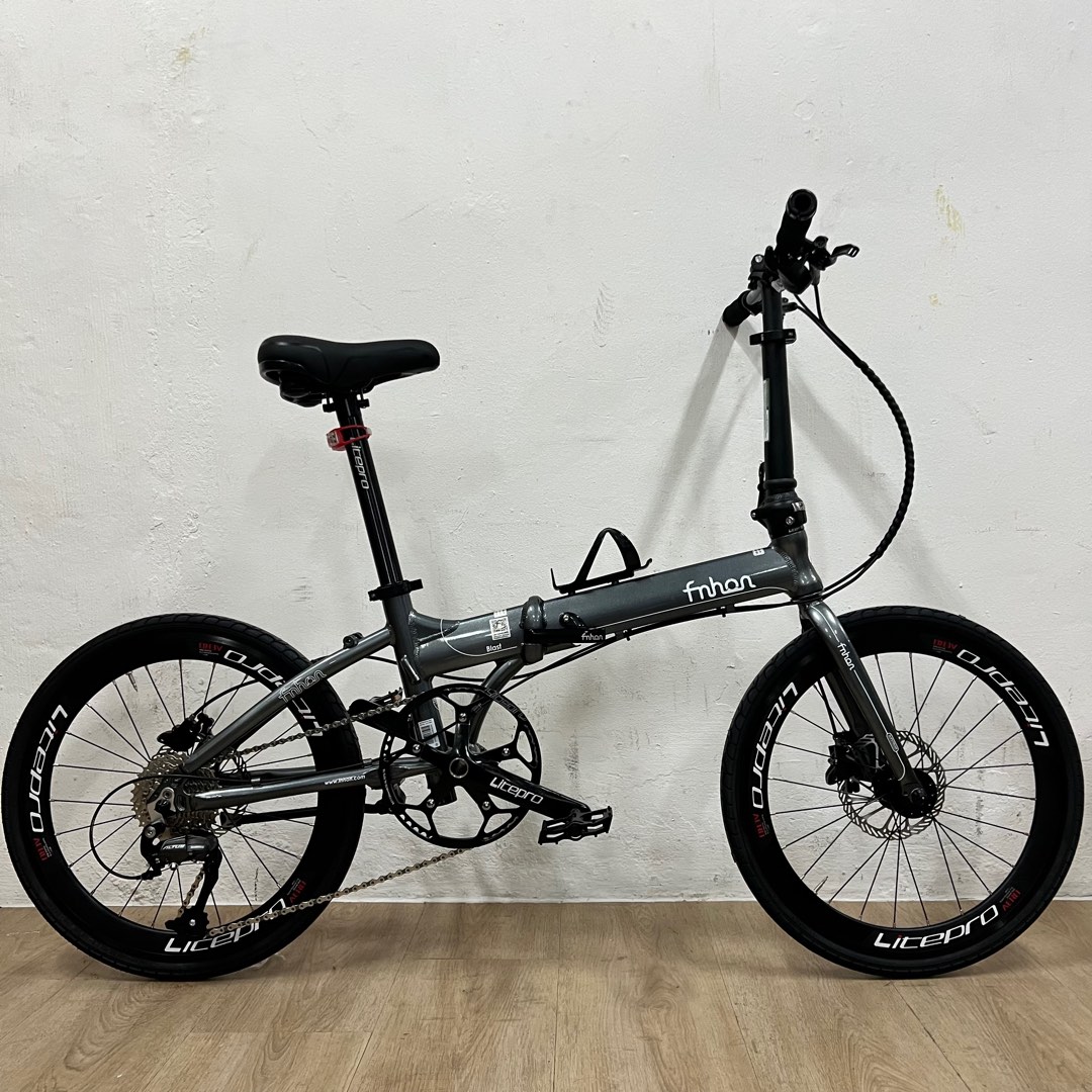 Fnhon blast foldable bike grey gun mental colour folding bicycle ...