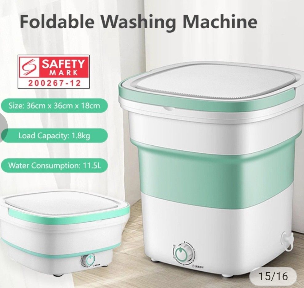 FOLDABLE WASHING MACHINE 11 Liters 1.8kg, TV & Home Appliances, Washing ...