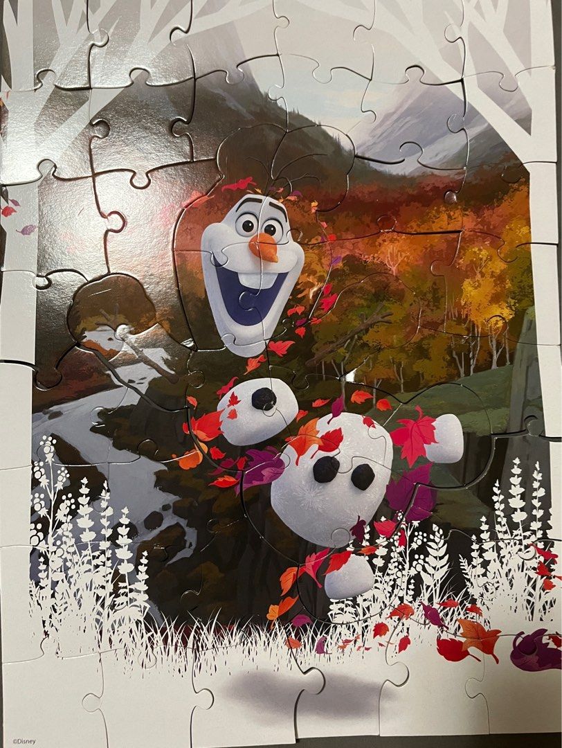 Frozen Elsa and Olaf Puzzles, Hobbies & Toys, Toys & Games on Carousell