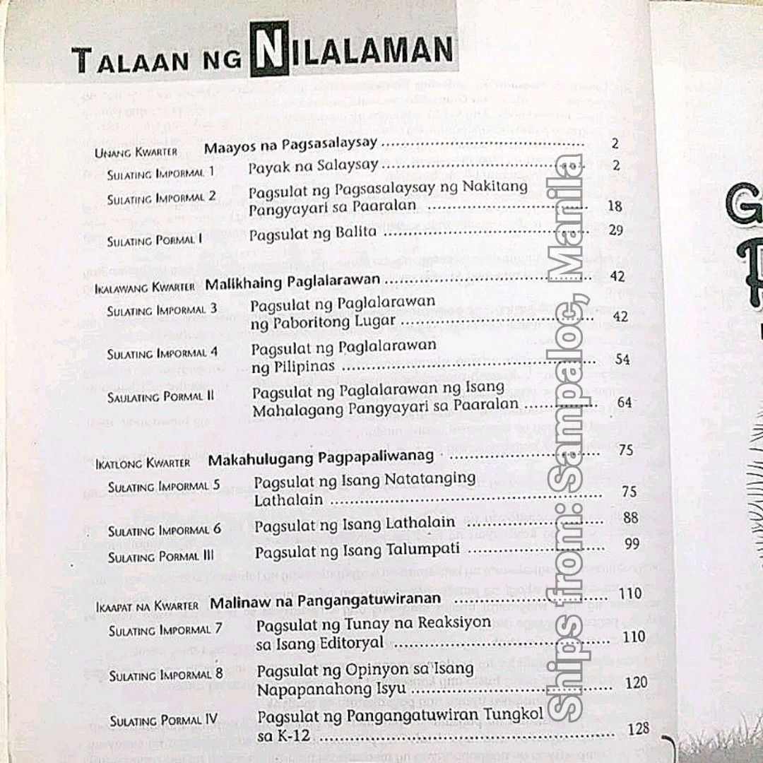 Gabay sa Pagsulat ng Sulating Pansekundarya Grade 8 (Copyright 2014 ...