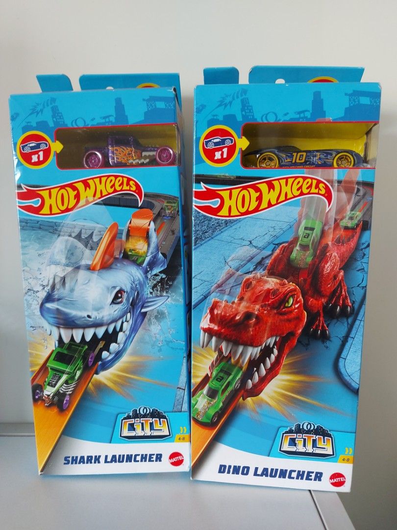 Hot Wheels Shark Launcher / Dino Launcher, 興趣及遊戲, 玩具 & 遊戲類 - Carousell