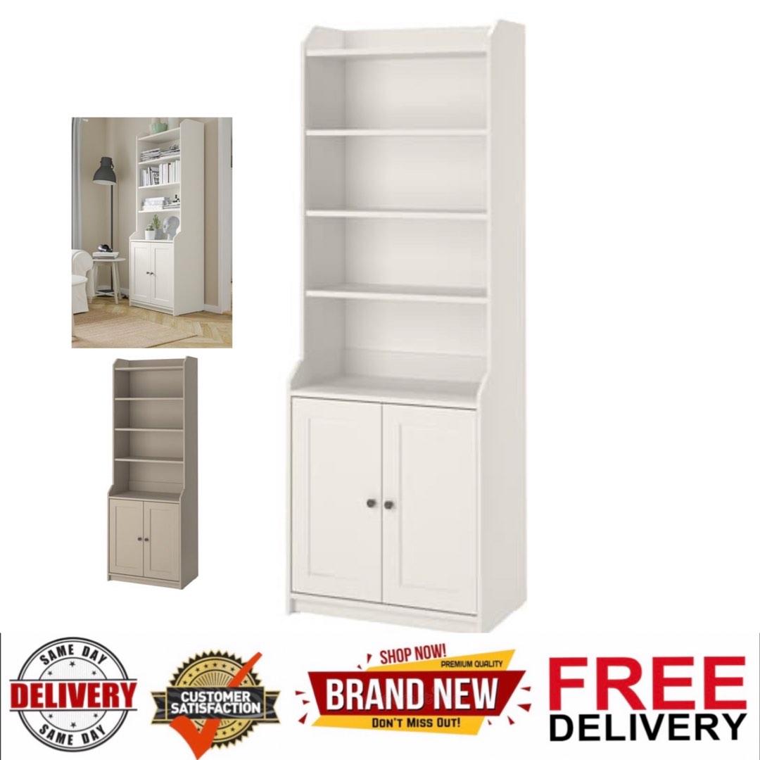 Ikea Hauga Bookcase With Doors at James Velarde blog