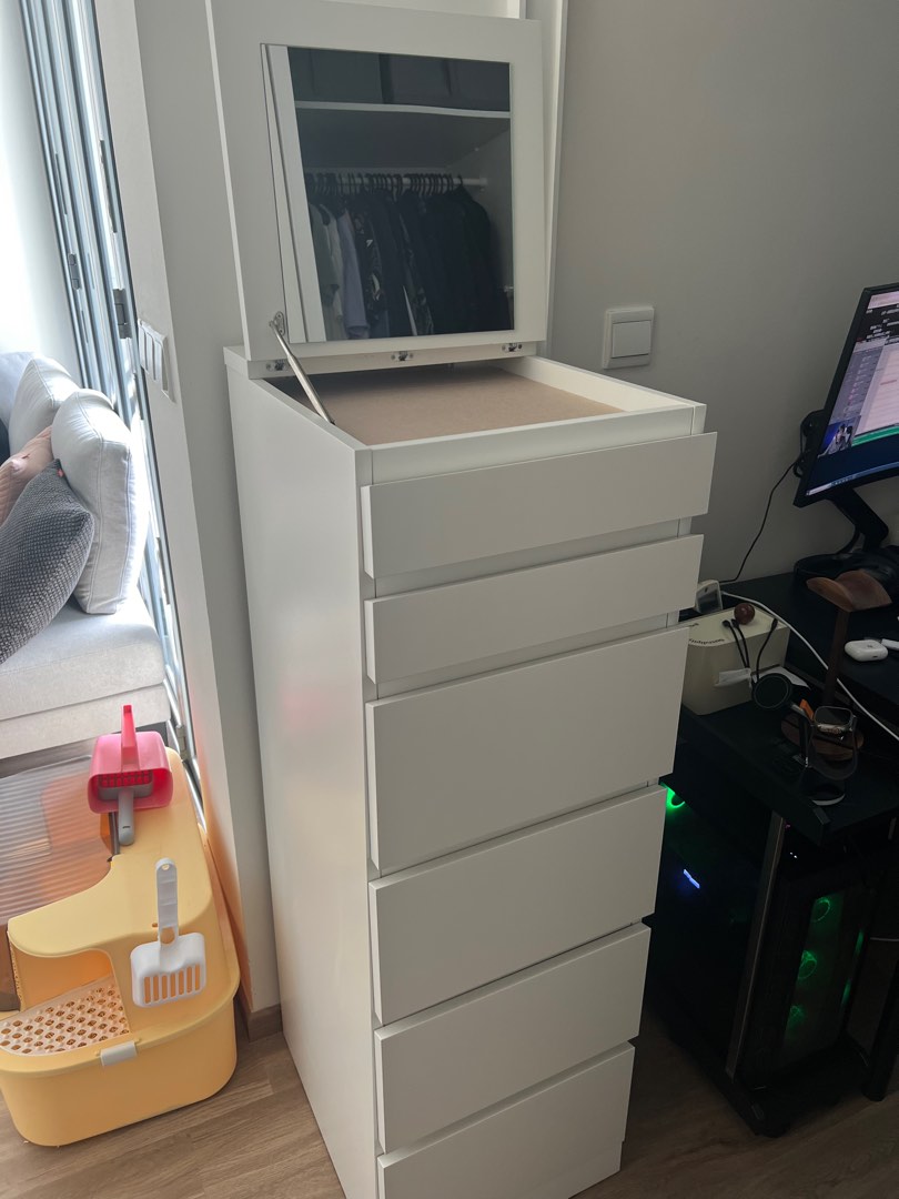 Ikea Malm 6 drawers cabinet, Furniture & Home Living, Furniture ...