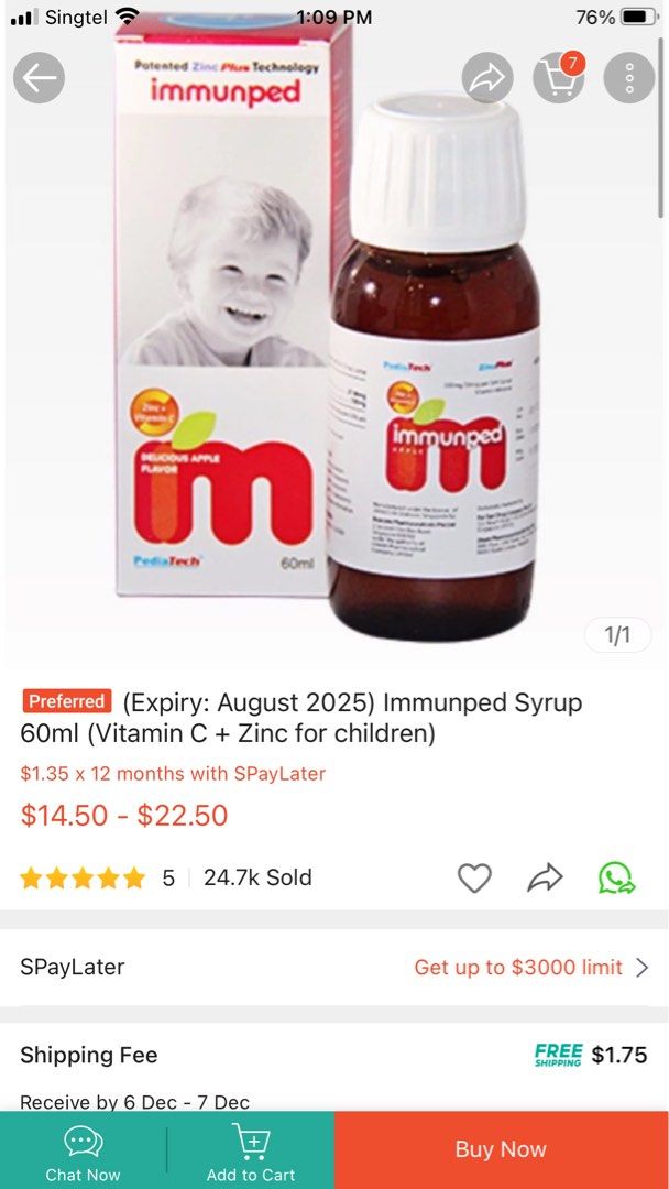 Immunped Syrup 100ml (Expiry: August 2025) (Vitamin C + Zinc for ...