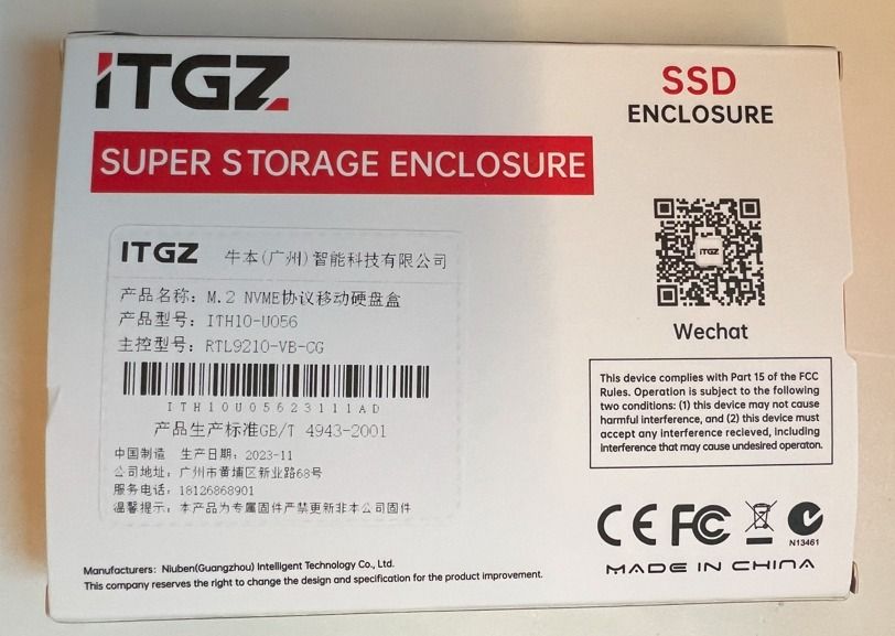 ITGZ M.2 NVME SSD enclosure with full aluminium body, Computers & Tech, Parts & Accessories ...