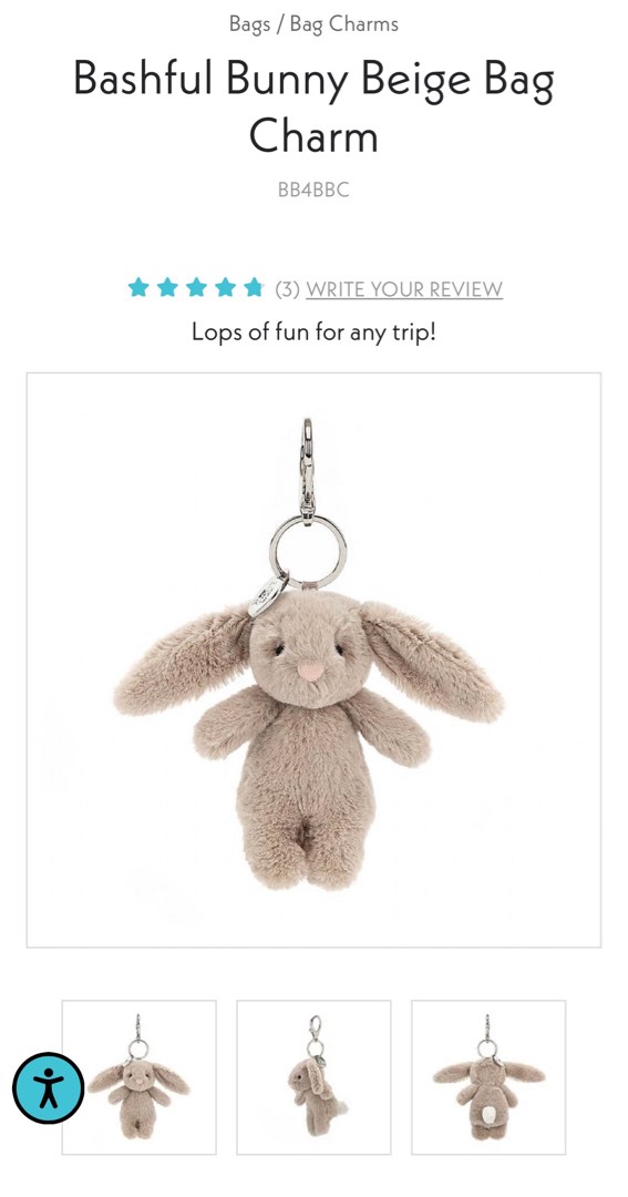 JellyCat Bashful Bunny Beige Bag Charm, Hobbies & Toys, Toys & Games on Carousell