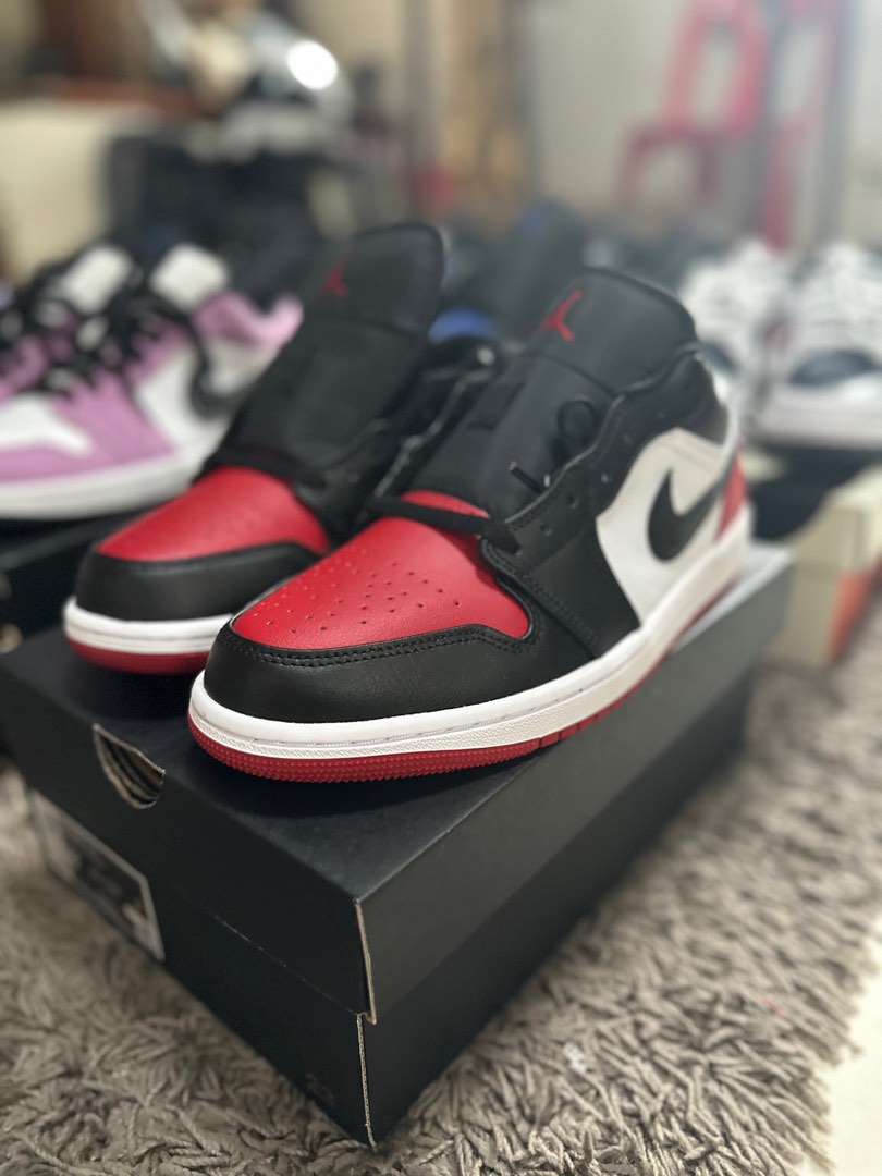 Jordan 1 bred toe v2, Men's Fashion, Footwear, Sneakers on Carousell
