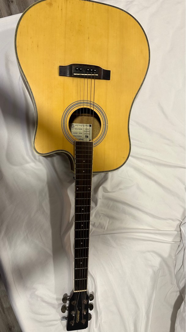 Junner Acoustic Guitar DM05C, Hobbies & Toys, Music & Media, Musical ...