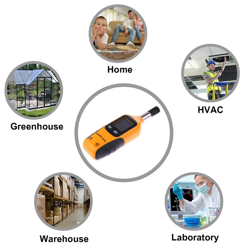 Lancoon Digital Psychrometer - Handheld Thermometer Hygrometer ...