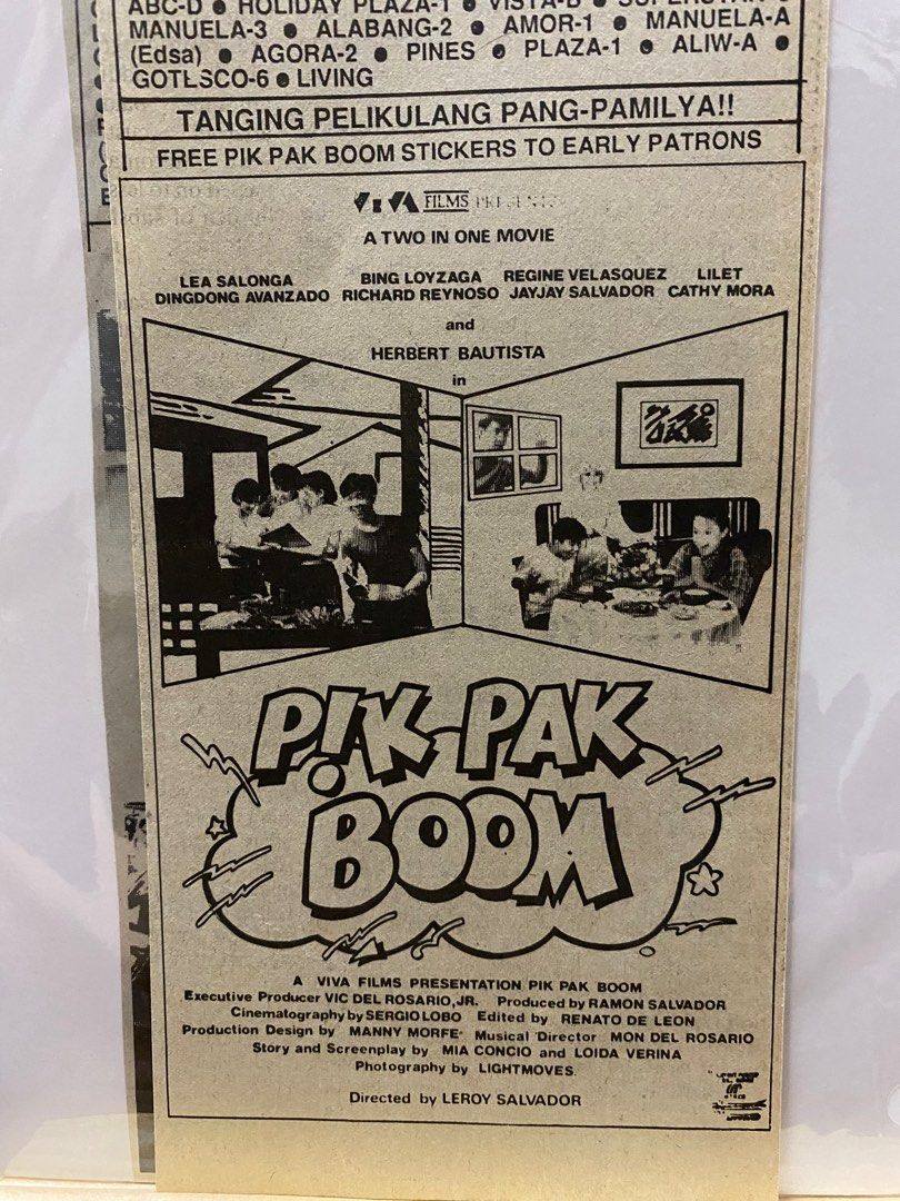 Lea Salonga, Regine Velasquez, Herbert Bautista at Pik Pak Boom- Tagalog Filipino Old Newspaper ...