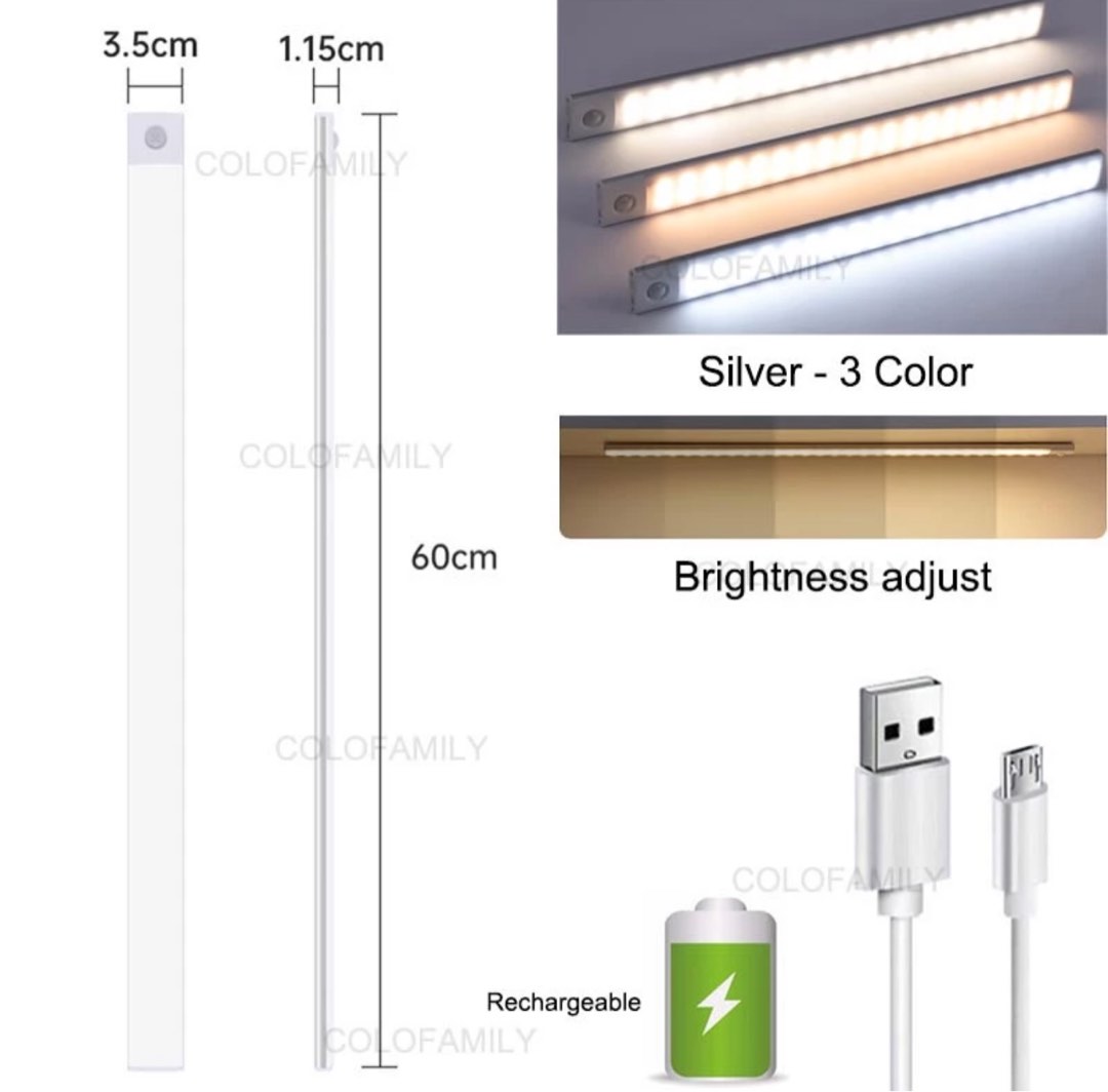 LED Under Cabinet Light 60cm Magnetic, Furniture & Home Living ...