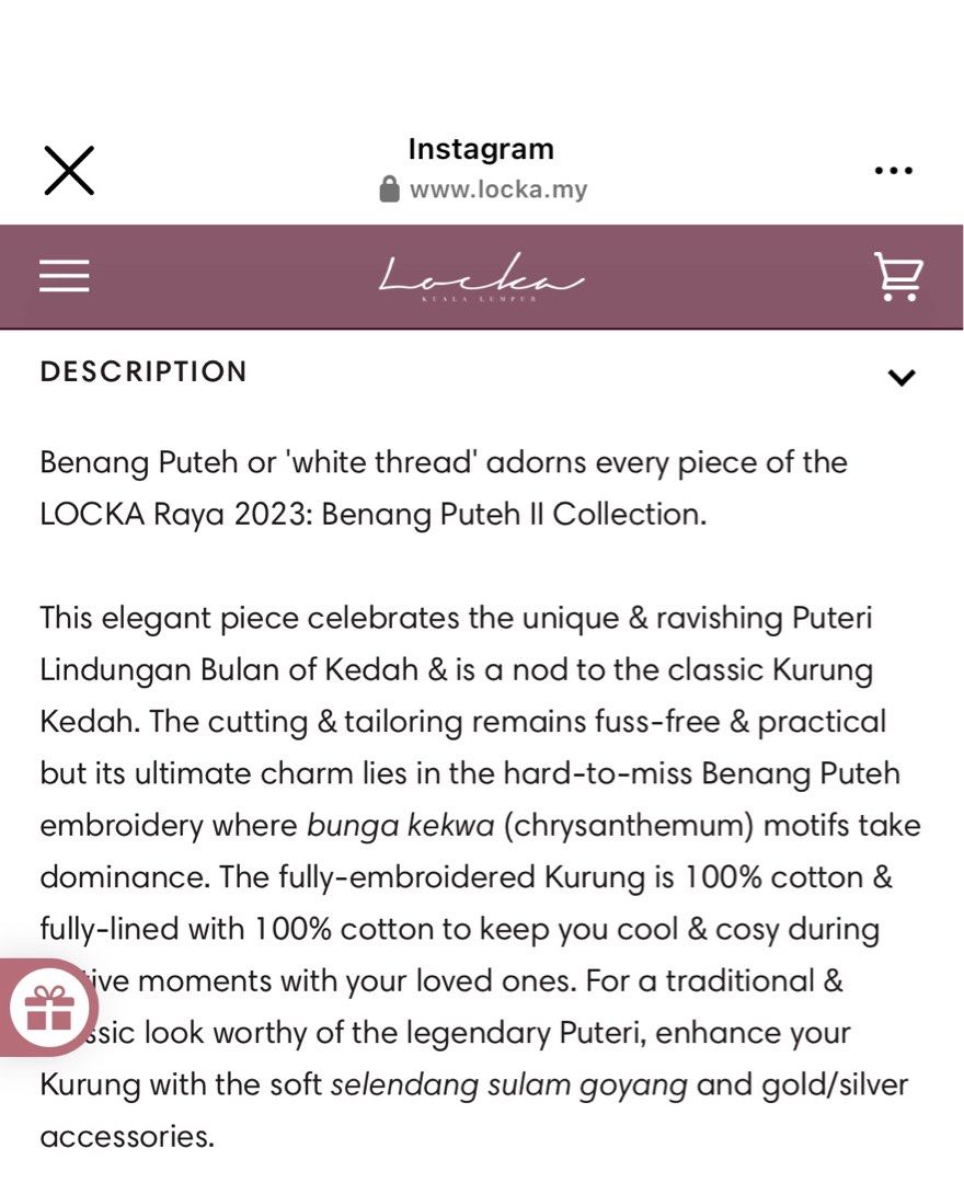 LOCKA Raya 2023: Benang Puteh II Collection - Lindungan Bulan Kurung ...