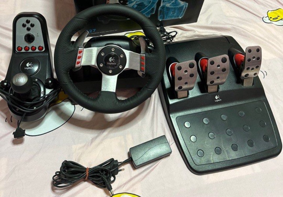 Logitech G27 race steering wheel shifter and pedal full set, Video ...