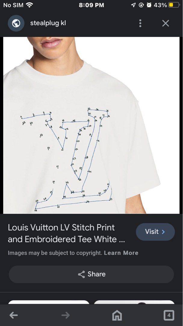 LOUIS VUITTON LV STITCH AND EMBROID TEE, Luxury, Apparel on Carousell