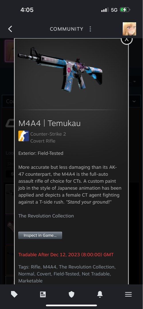 M4A4 | Temukau (FT) CS2 CSGO KNIVES GLOVES, Video Gaming, Gaming ...