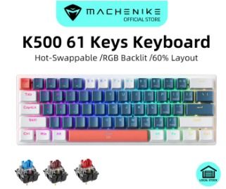 Machenike K500 B61 mechanical keyboard 60% 61 keys wired, Computers ...