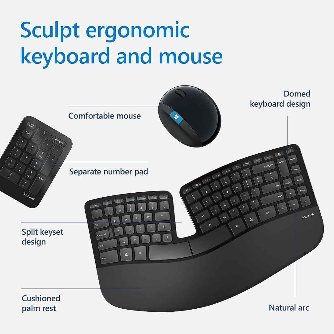 Microsoft Sculpt Ergonomic Desktop Keyboard Mouse And Numpad Computers And Tech Parts