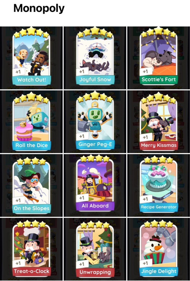 Monopoly Go Stickers (Xmas season), Video Gaming, Gaming Accessories ...