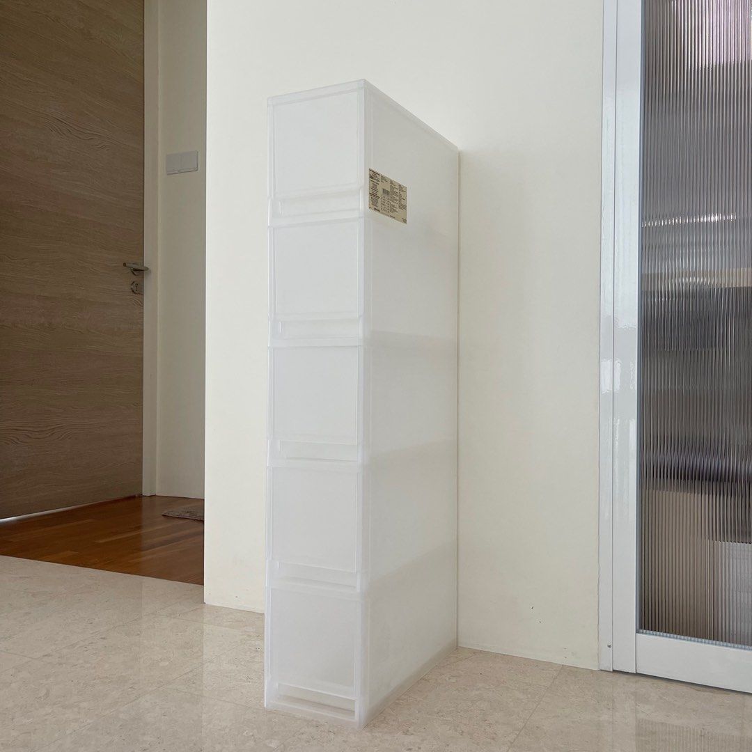 Muji Polypropylene Storage Drawer, W18xD40xH104cm, Furniture & Home ...