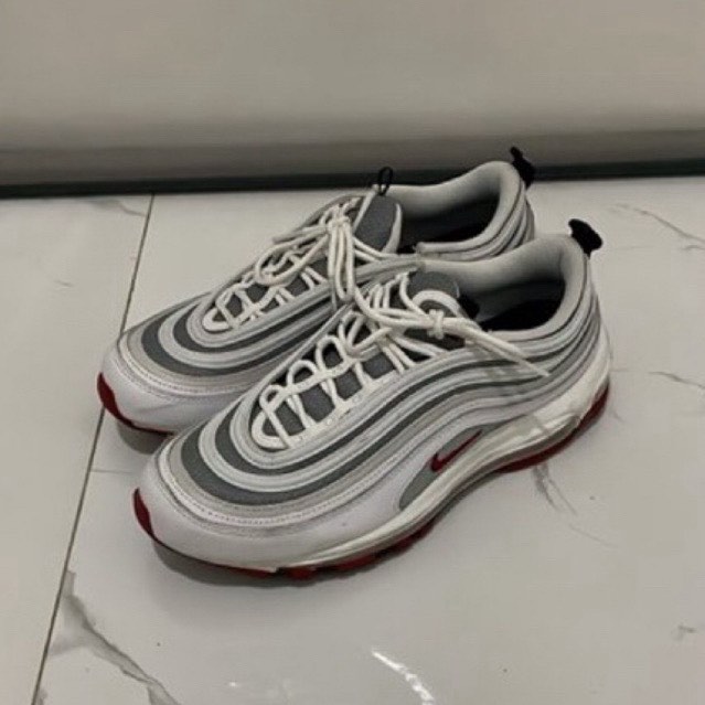 NIKE AIR MAX 97 WHITE BULLET, Fesyen Pria, Sepatu , Sneakers di Carousell