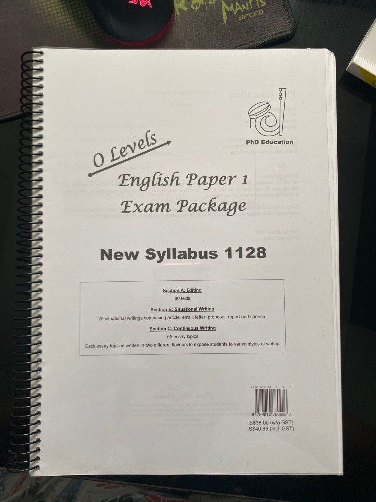 O Level English Paper 1 practice: PhD Education, Hobbies & Toys, Books ...