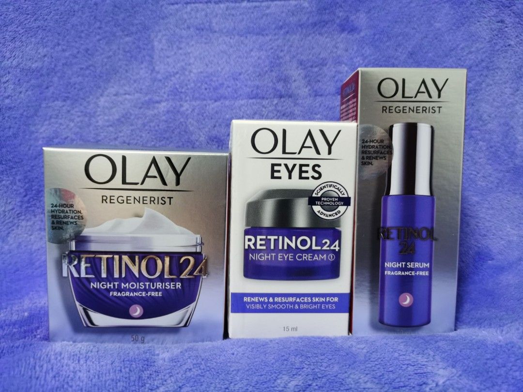 Olay Retinol 24 Night Moisturiser/Eye Cream/Serum, Beauty & Personal ...