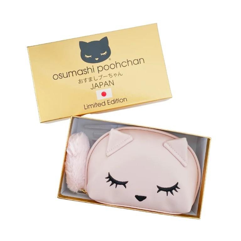 Osumashi Pooh-chan pink colour limited edition cute Japanese cat pouch ...