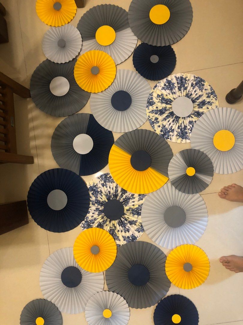 Paper fan wall decor, Furniture & Home Living, Home Decor, Other Home ...