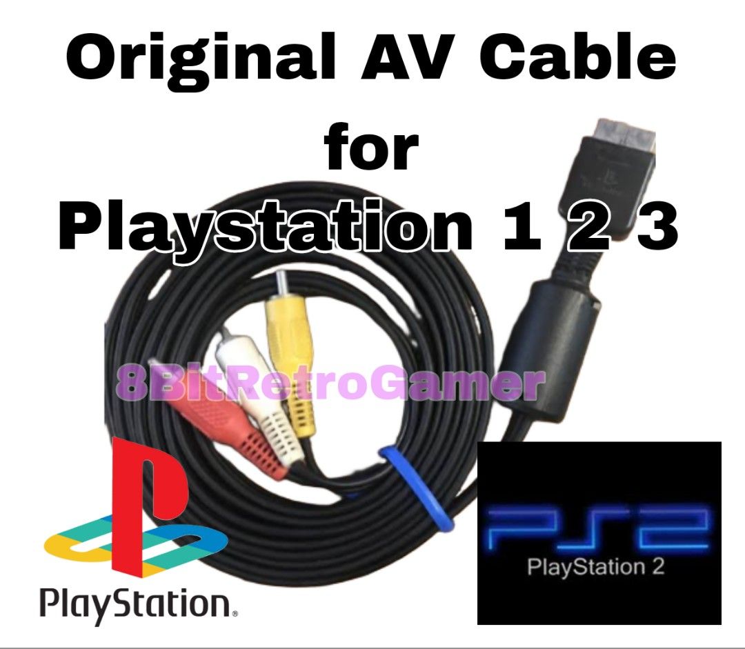 Playstation 1 PS2 ORIGINAL AV Cable Playstation 2 Audio Video Cable PS1 ...