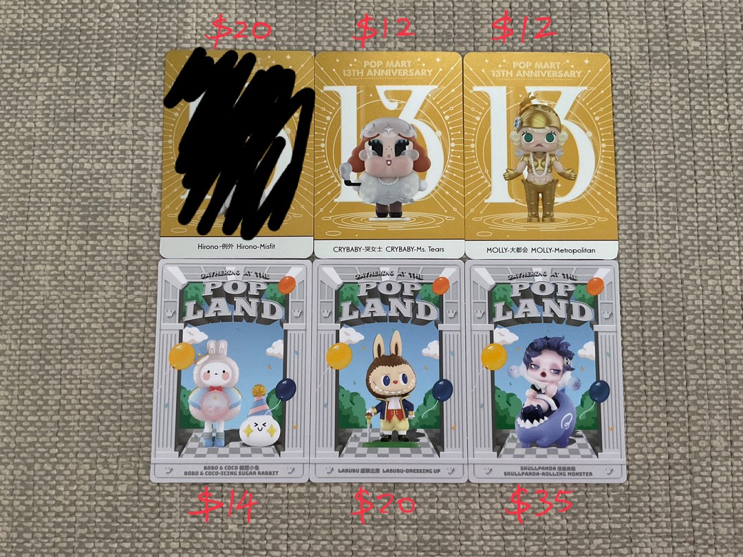 Popmart 13th anniversary Popland Skullpanda Hirono Labubu Molly crybaby ...