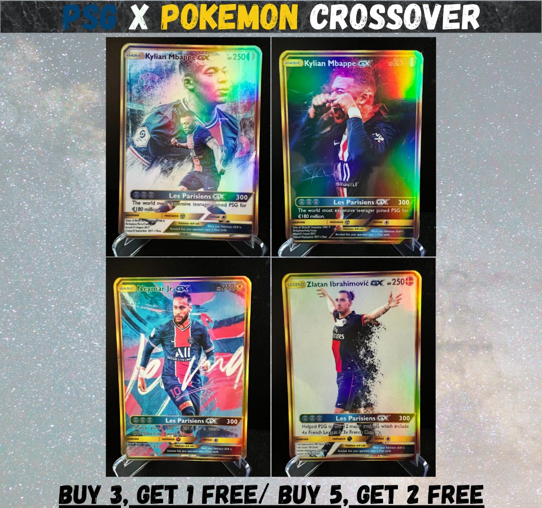 PSG Pokemon GX (Mbappe, Neymar, Ibrahimovic), Hobbies & Toys, Toys ...