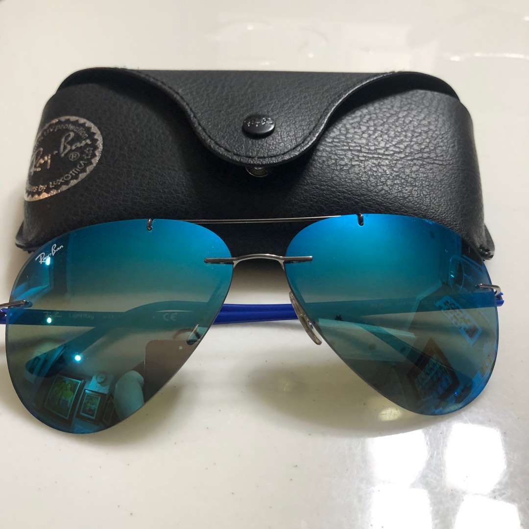 Ray Ban Blue Aviators, Men's Fashion, Watches & Accessories, Sunglasses ...