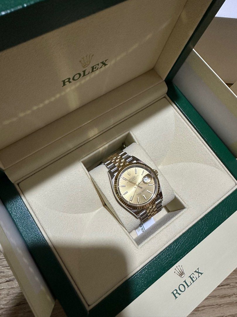 Rolex 36mm half gold datejust, Luxury, Watches on Carousell