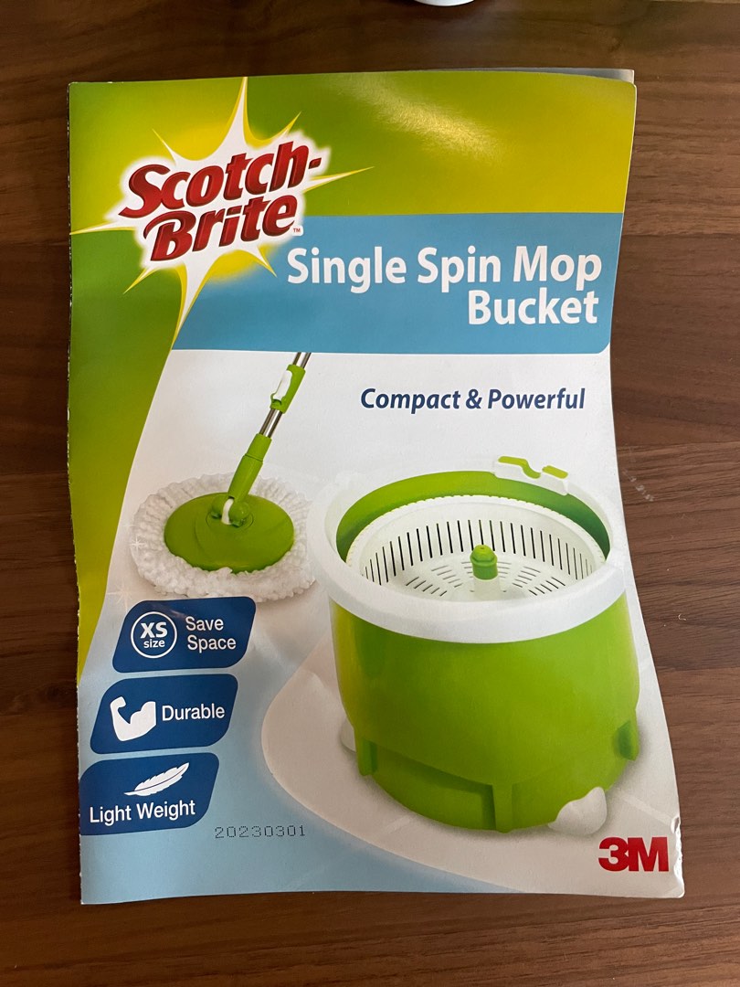 Scotch Brite Single Spin mop bucket and Mop only, Furniture & Home ...