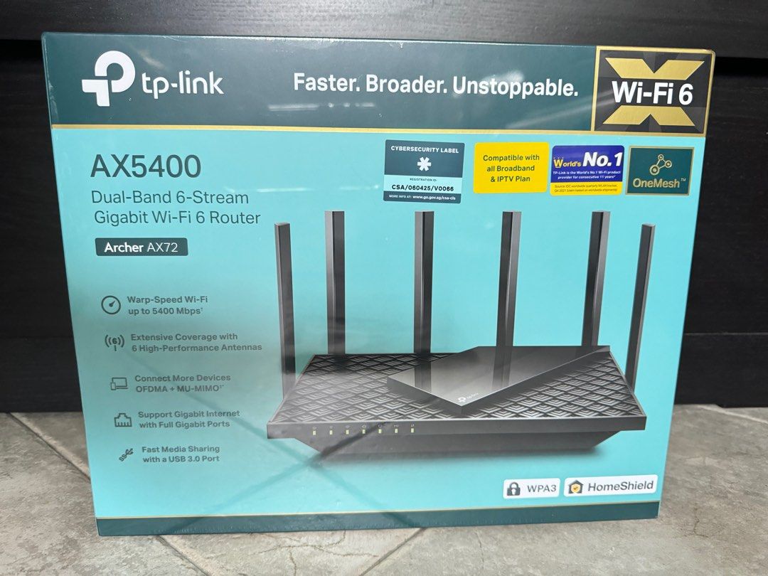 Sealed AX5400 Archer AX72 Router, Computers & Tech, Parts & Accessories, Networking on Carousell