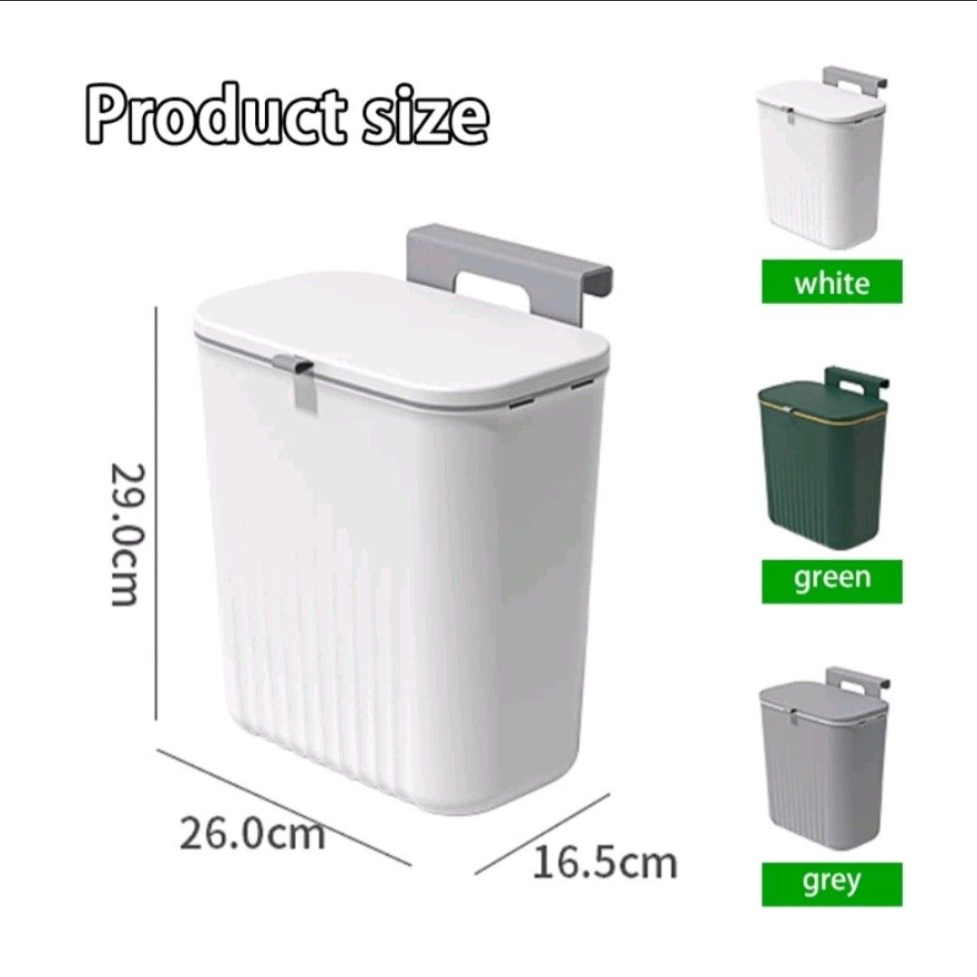 SG Ready stock] Hanging Kitchen Rubbish Bin with Lid Waste bin dustbin ...