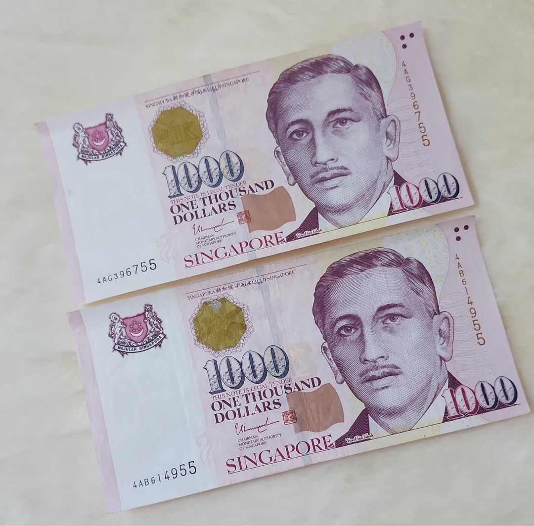 SGD $1000 Notes, Hobbies & Toys, Memorabilia & Collectibles, Currency ...