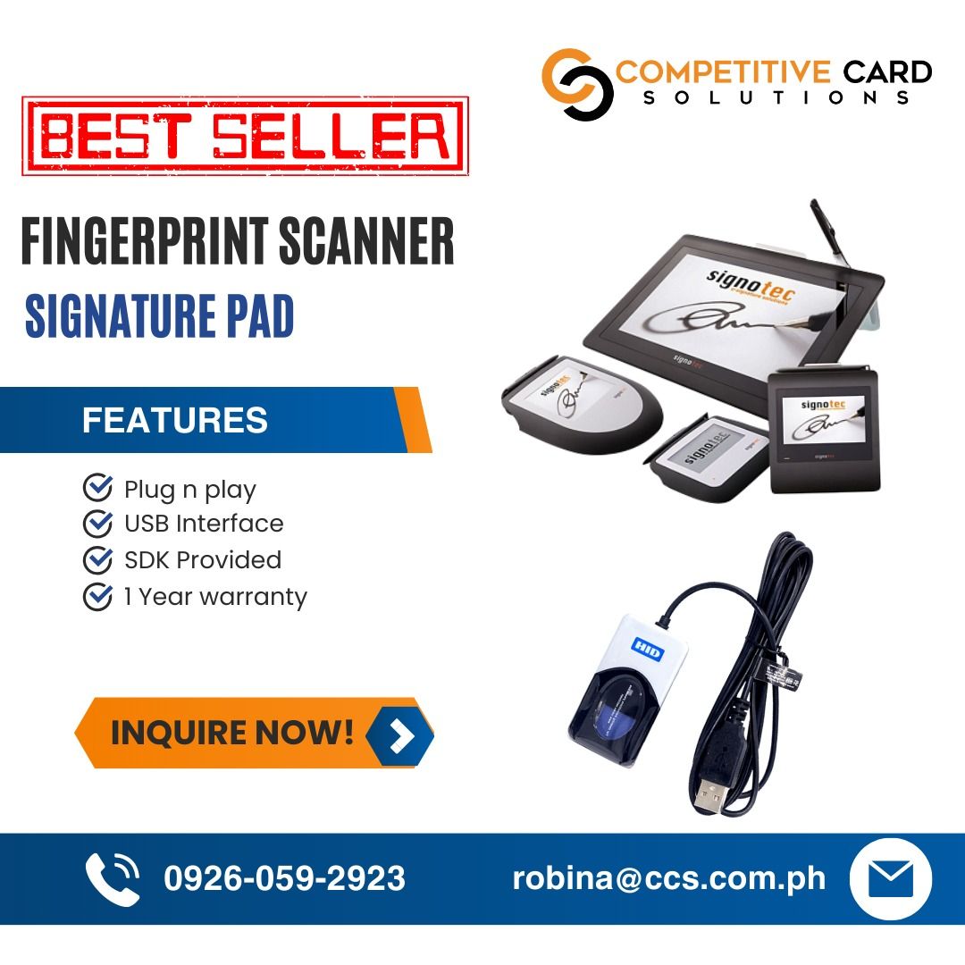 SIGNOTEC SIGNATURE PAD & FINGERPRINT SCANNER URU4500, Computers & Tech ...