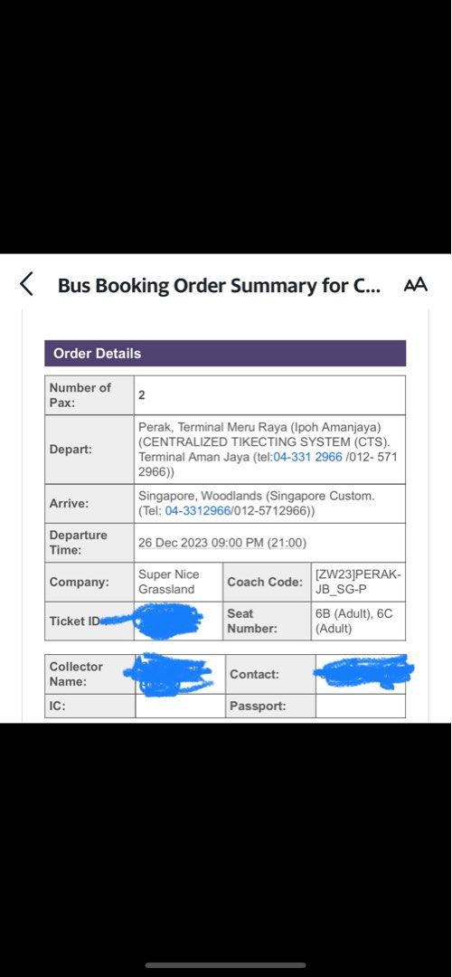 Singapore to Ipoh - 2-way Bus Ticket, Tickets & Vouchers, Local ...