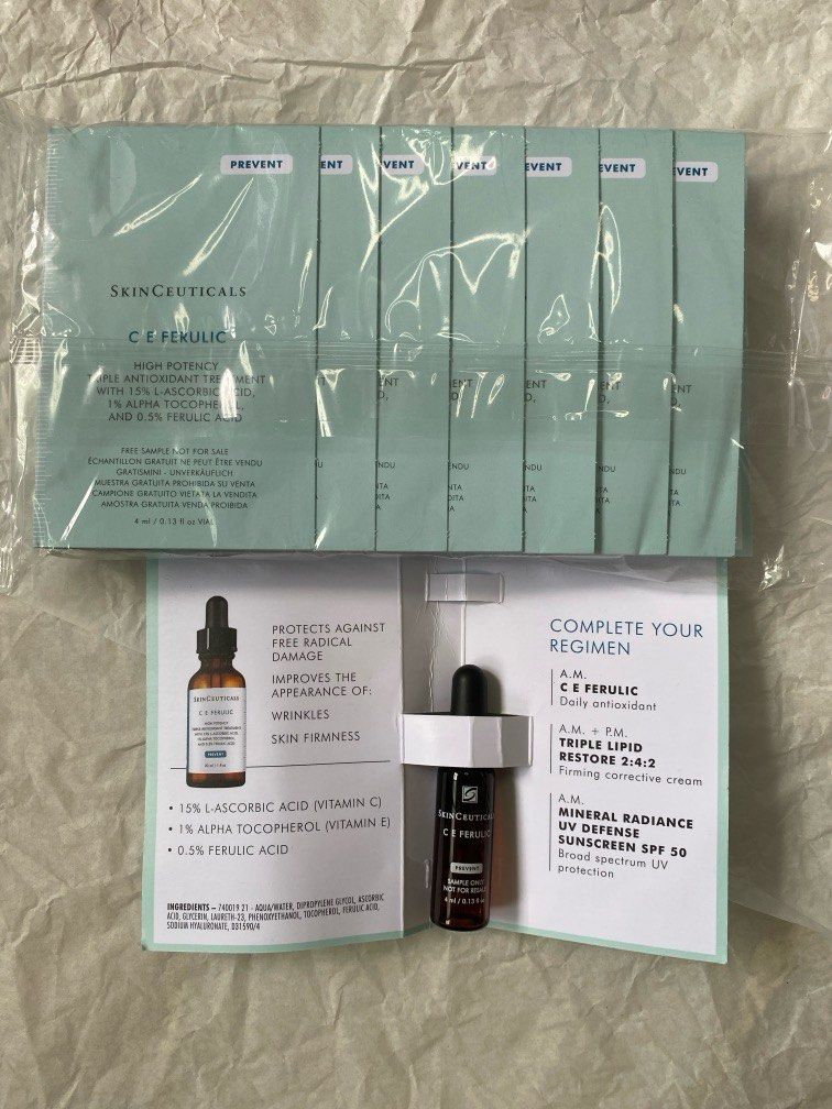Skinceuticals samples C E FERULIC WITH 15% L-ASCORBIC ACID Vitamin C ...