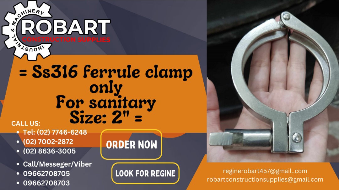Ss316 ferrule clamp only For sanitary Size: 2", Commercial & Industrial ...